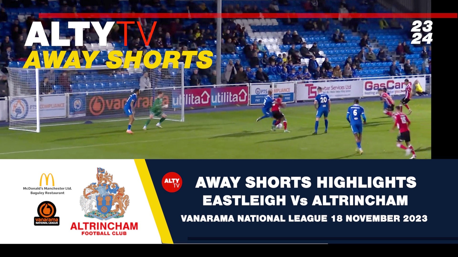 Alty TV Away Shorts | Eastleigh – Altrincham FC