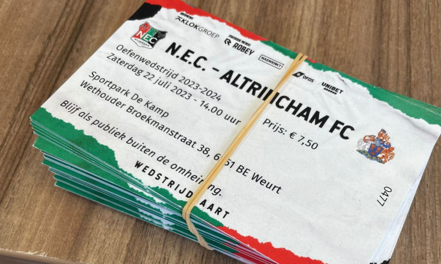Reminder - N.E.C. Nijmegen ticket collection on Thursday – Altrincham FC