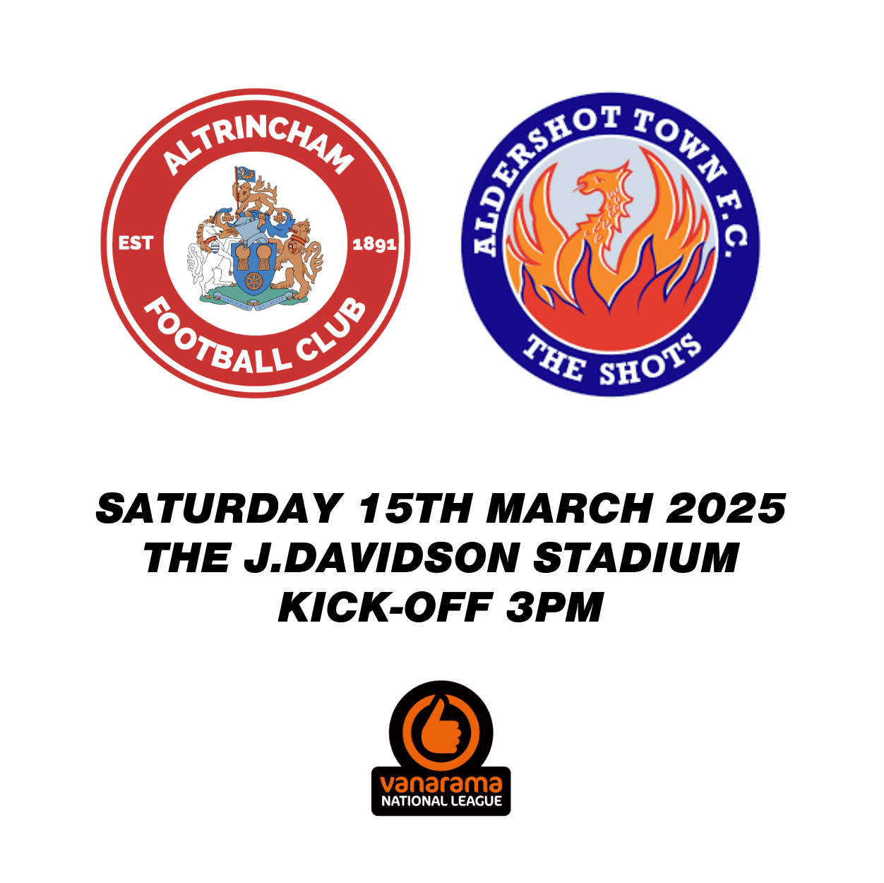 24/25 Altrincham FC Match Tickets